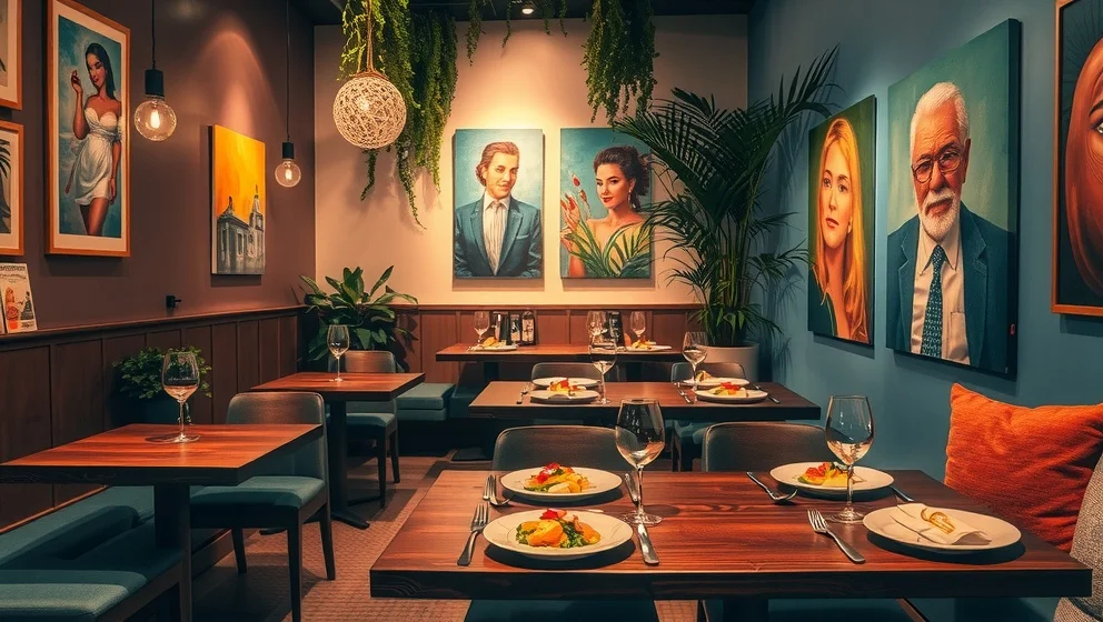 Collage Göteborg restaurang där konstnärer och mat möts | Galleri28