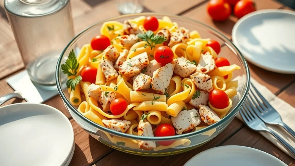 Pastasallad med kyckling till många | Buddakhan